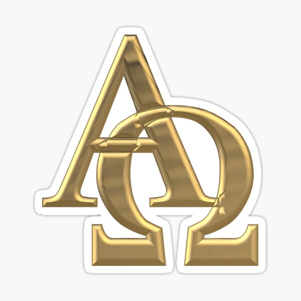 "Golden Alpha and Omega Symbol" Sticker for Sale by Artist4God | Redbubble