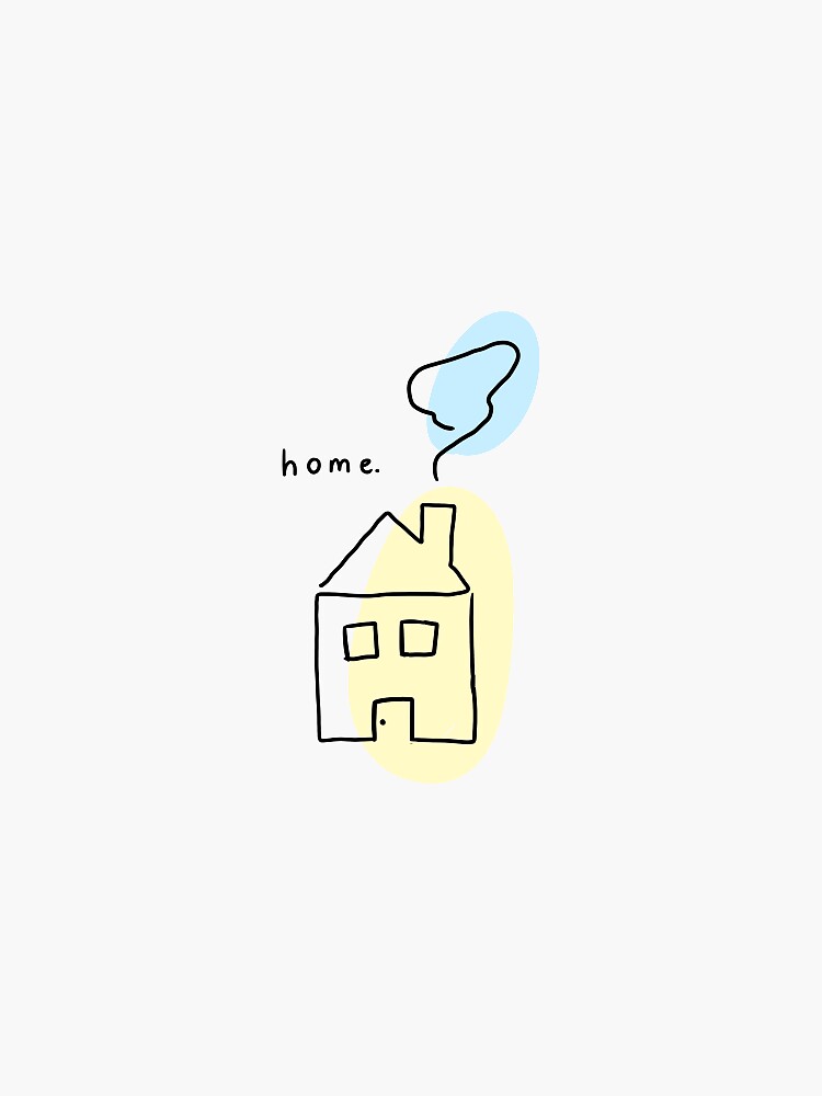 "cute home line art :)" Sticker by cuteeethreads | Redbubble