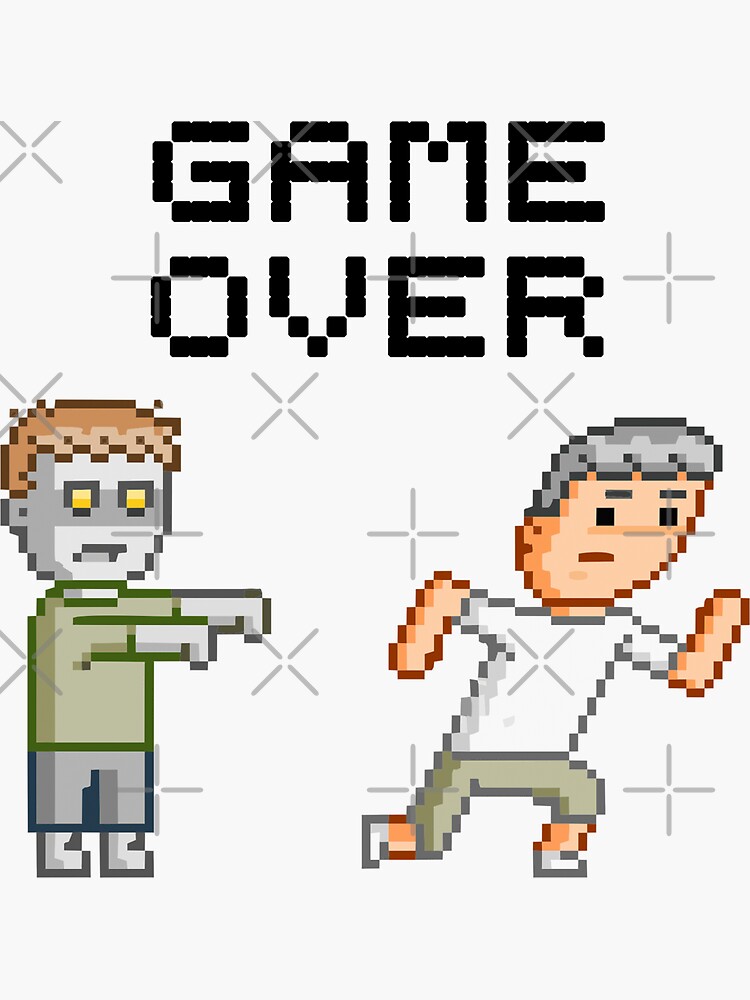 "Game Over Zombies Dead Pixel" Sticker for Sale by joseluislopez ...