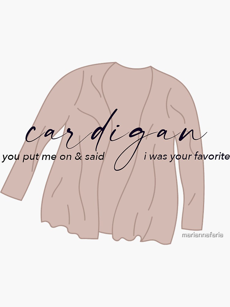 "cardigan taylor swift" Sticker for Sale by mariannafaria | Redbubble