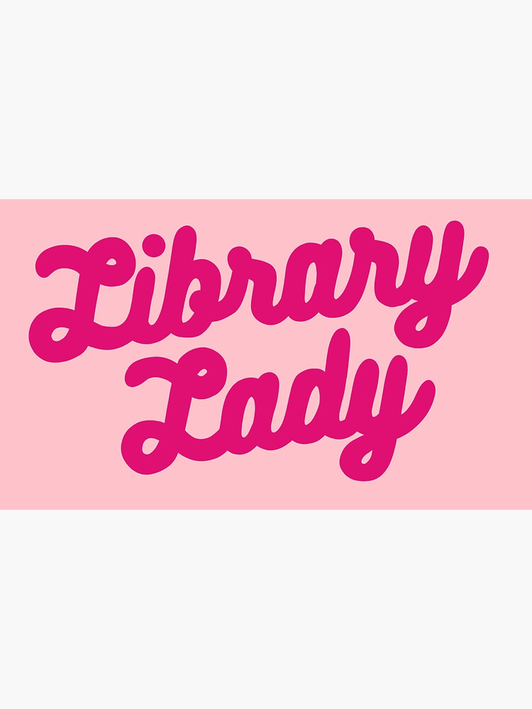 "Retro Library Lady Design in Hot Pink with Pink Background" Sticker ...