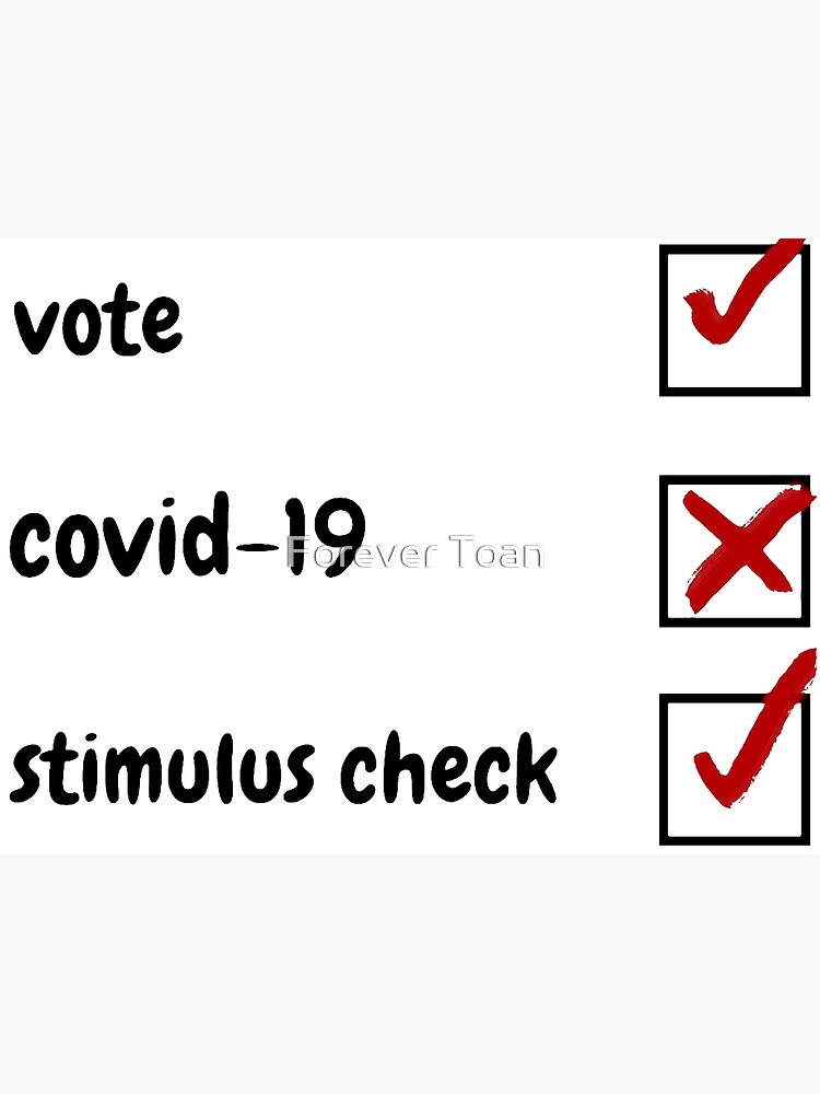 "Vote Stimulus check covid-19 checklist during coronavirus pandemic ...