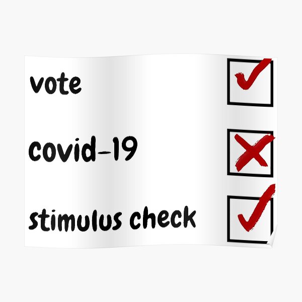 "Vote Stimulus check covid-19 checklist during coronavirus pandemic ...