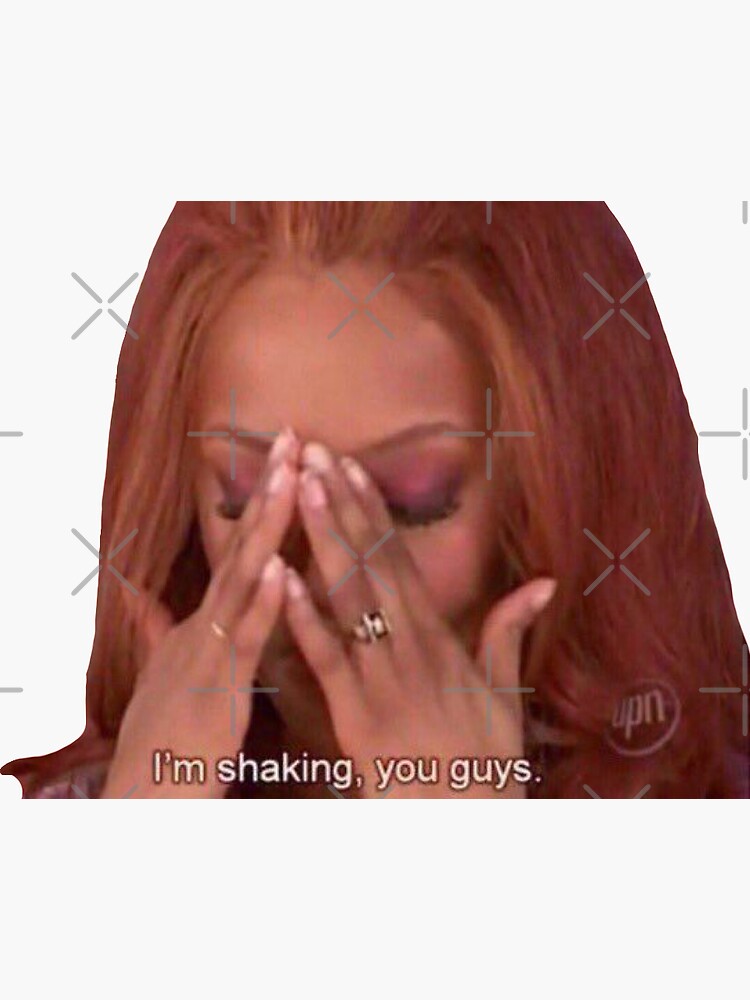"im shaking, you guys meme" Sticker for Sale by kmfranks | Redbubble