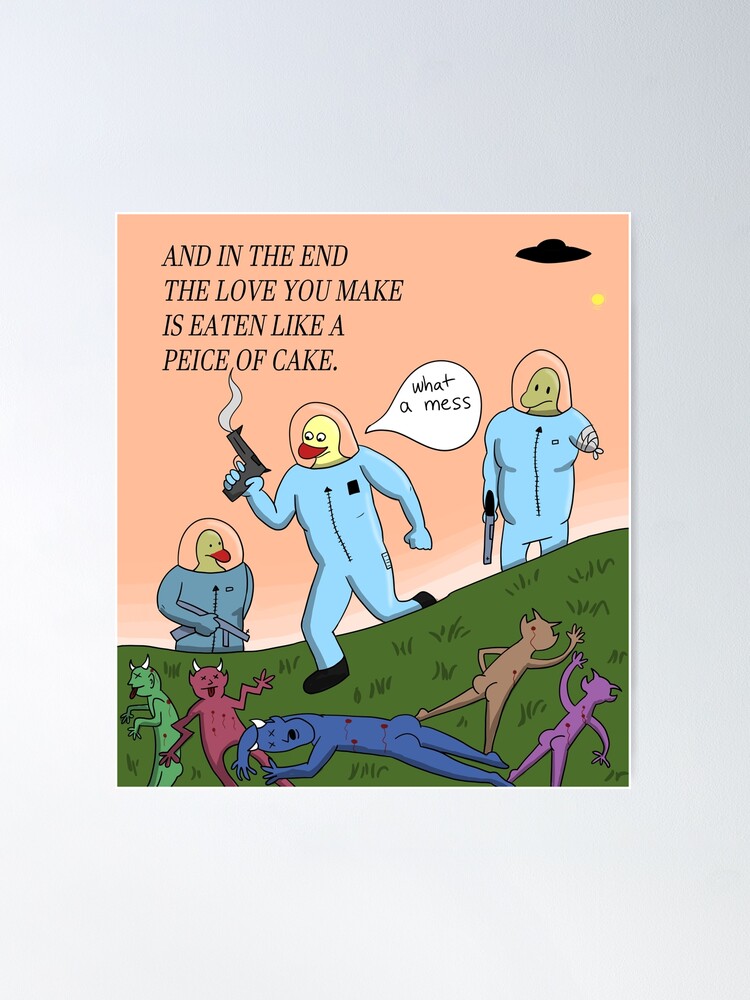 "Space Ducks Daniel Johnston" Poster for Sale by mikegues | Redbubble