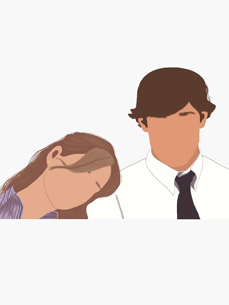 "Jim and Pam" Sticker for Sale by madisoneberhart | Redbubble