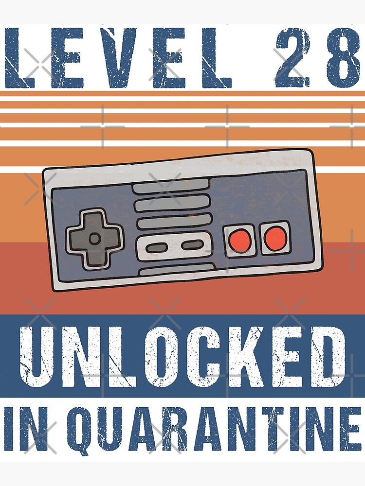 "vintage Retro 90s old school 28th Birthday gamer level 28 UNLOCKED in ...