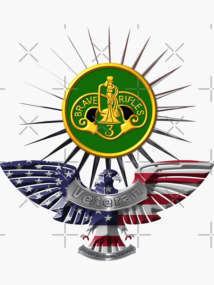 "3rd Armored Cavalry Regiment “Brave Rifles” Veteran" Sticker by ...