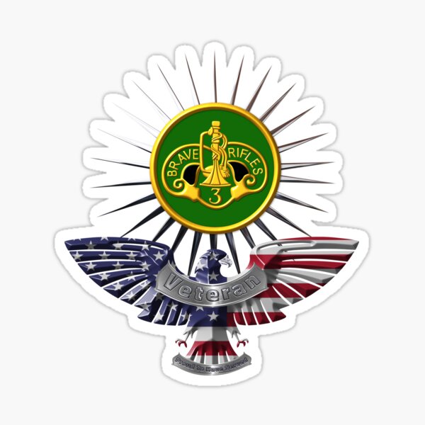 "3rd Armored Cavalry Regiment “Brave Rifles” Veteran" Sticker for Sale ...