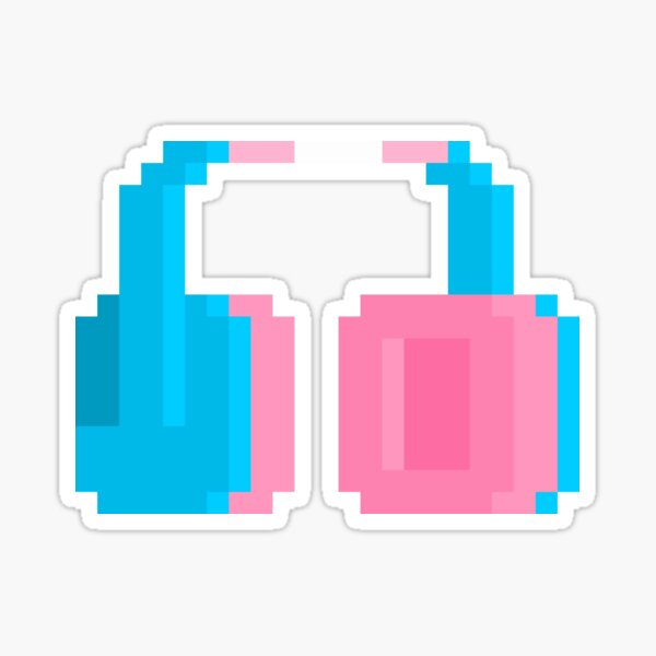 "Transgender Pixel Art Headphones" Sticker by GalaxyDice | Redbubble