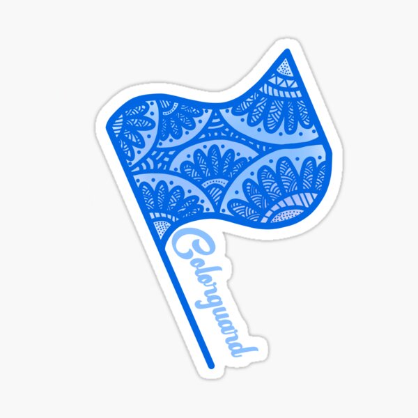 "Blue Floral Colorguard Flag" Sticker for Sale by jaknel | Redbubble