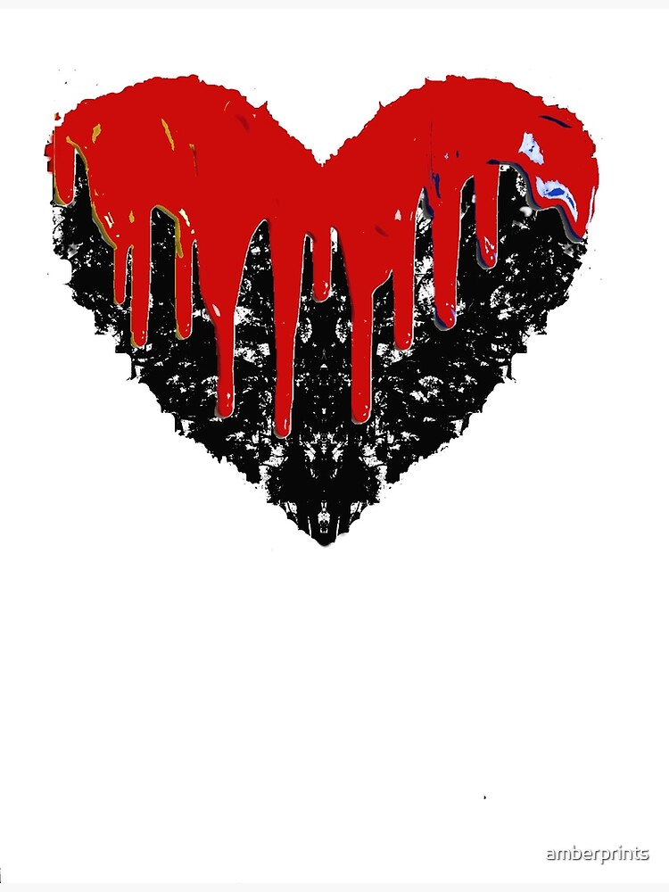 "Drip Heart (red)" Poster by amberprints | Redbubble