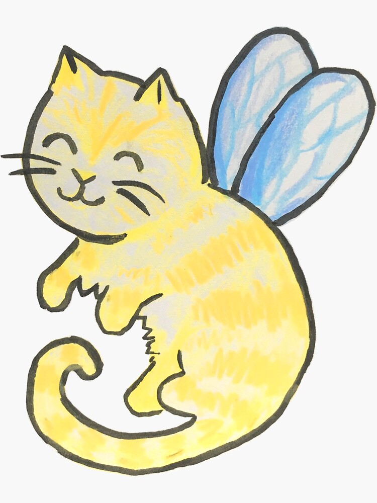 "Catbee!" Sticker by JennaCoffin | Redbubble