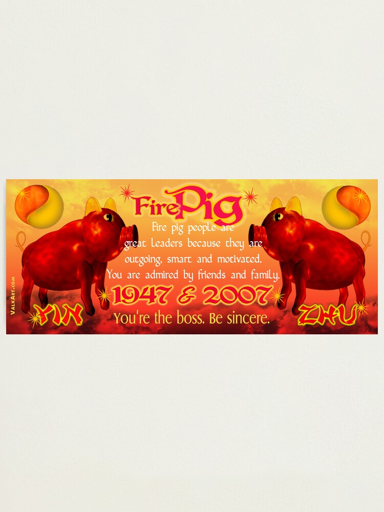 "1947 2007 Chinese zodiac born in year of Fire Pig by Valxart.com ...