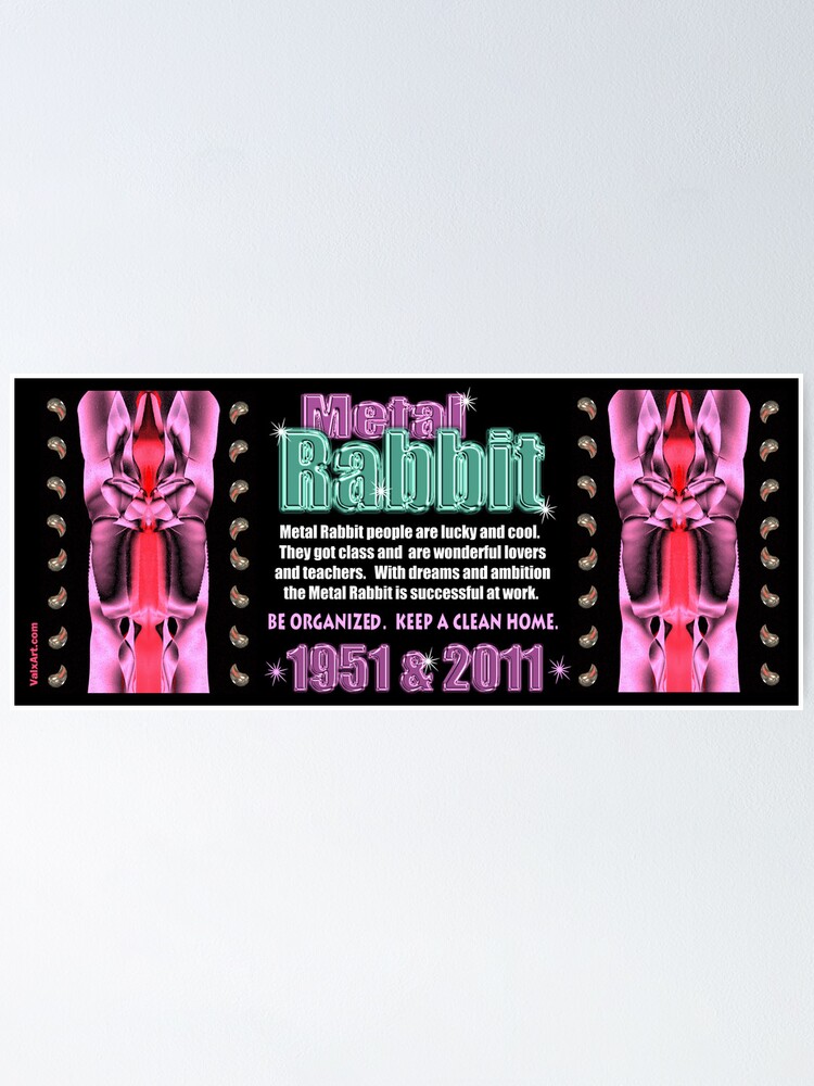"1951 2011 Chinese zodiac born in year of Metal Rabbit " Poster by ...