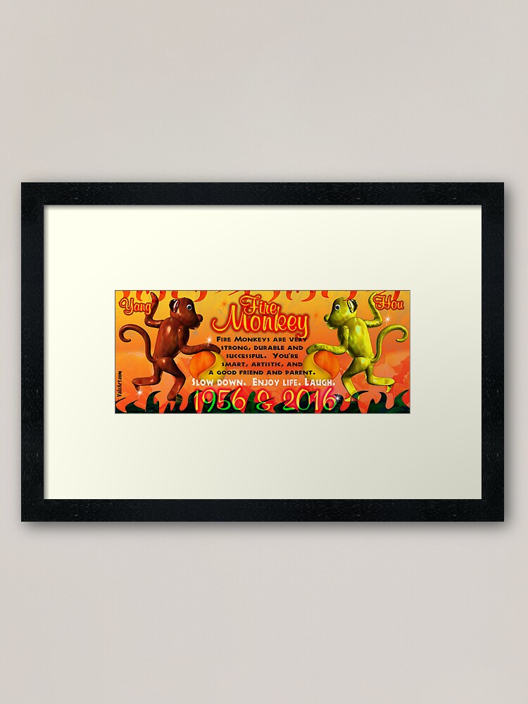 "1956 2016 Chinese zodiac born in year of Fire Monkey " Framed Art ...