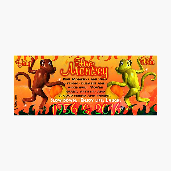 "1956 2016 Chinese zodiac born in year of Fire Monkey " Photographic ...