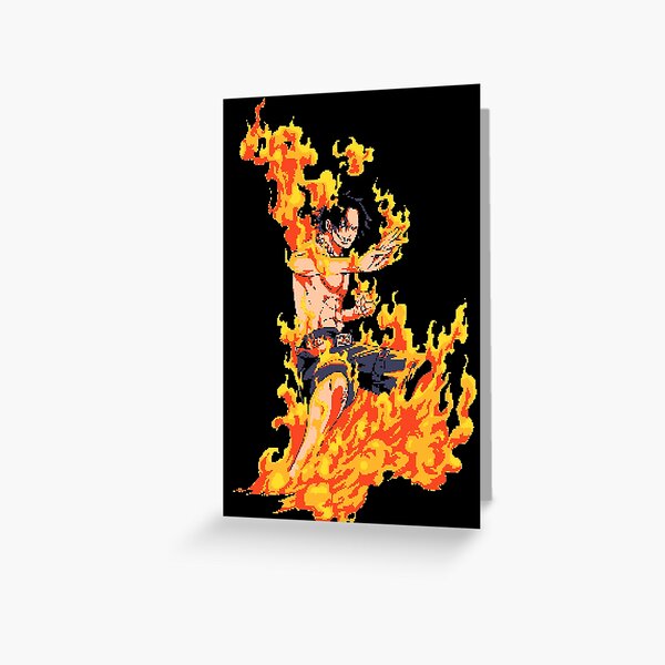 "Portgas D. Ace Pixel Art" Greeting Card for Sale by owopixels | Redbubble