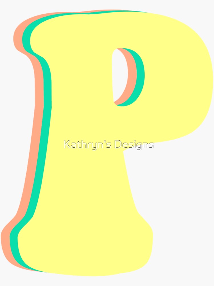 "groovy letter P" Sticker for Sale by kaelil | Redbubble