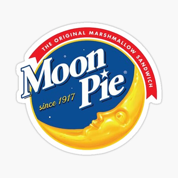 "Moon Pie Logo" Sticker for Sale by nicholegoodnigh | Redbubble