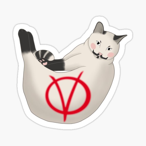 "V for Vendetta Cat" Sticker for Sale by Mid-Arcana | Redbubble
