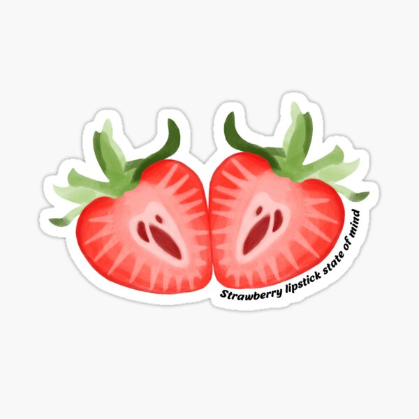 "Strawberry Lipstick" Sticker by Kennedyanderson | Redbubble