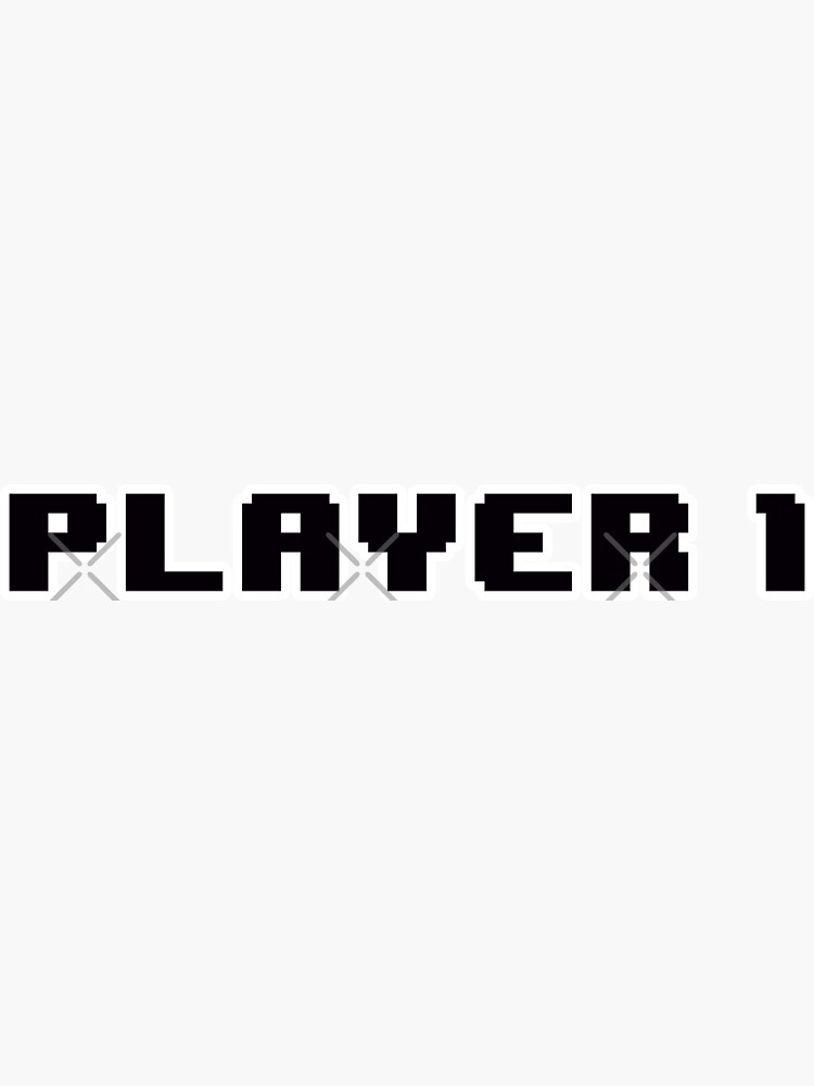 "Player 1 gamer 8-bit text" Sticker by carlosvela1123 | Redbubble