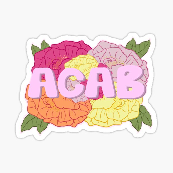 "Floral ACAB" Sticker by HighWaterDesign | Redbubble