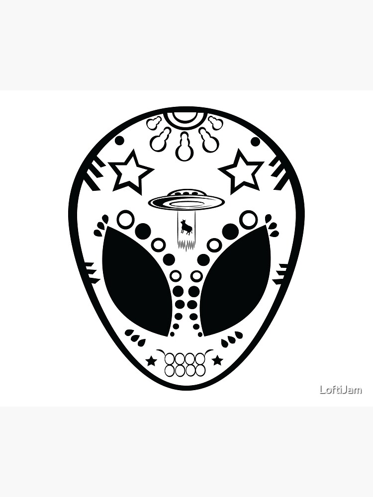 "Sugar Alien Skull " Framed Art Print for Sale by LoftiJam | Redbubble