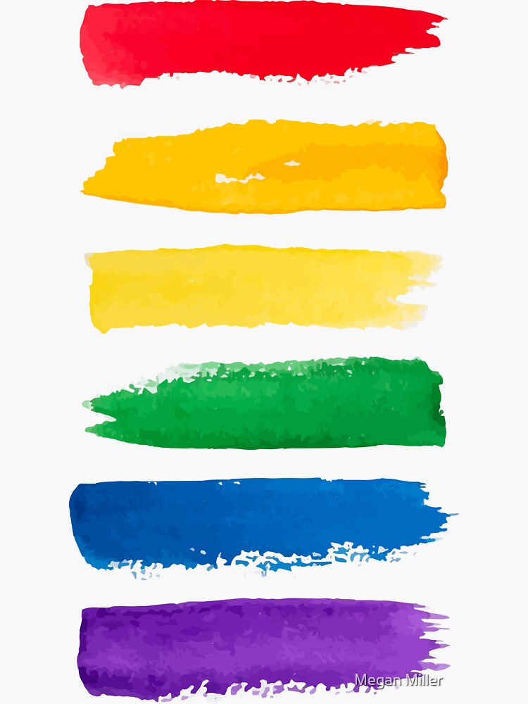 "Pride Rainbow Watercolor" Sticker for Sale by MeehanTheBeanus | Redbubble