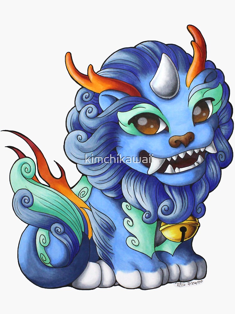 "Cute Haetae Korean Mythological Creature Art" Sticker for Sale by ...