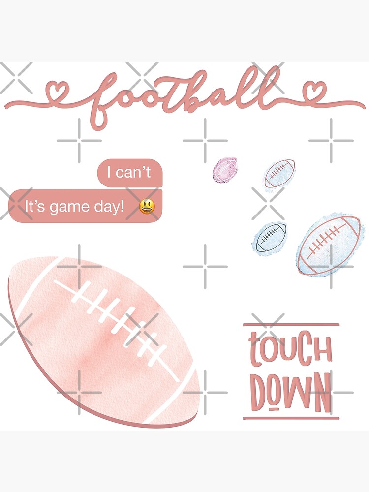 "Peach Blush Pink Watercolor Football Sticker Pack" Art Print for Sale ...