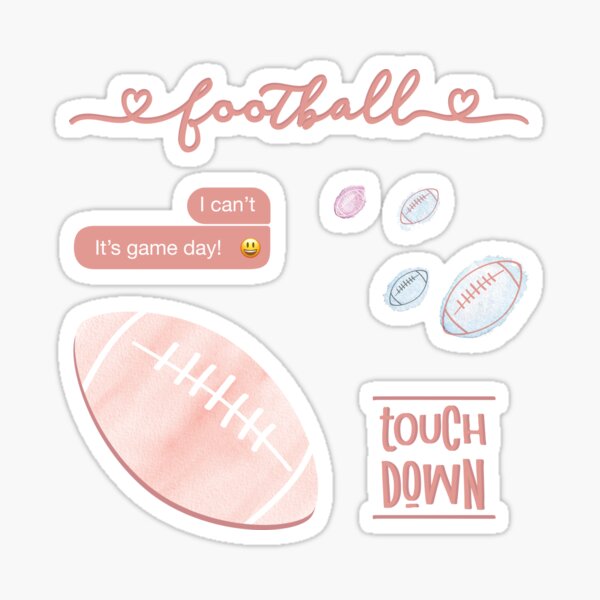 "Peach Blush Pink Watercolor Football Sticker Pack" Sticker by The ...