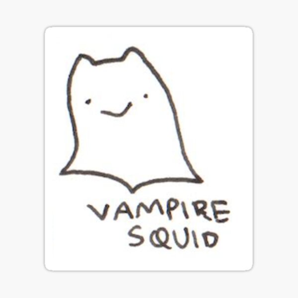 "Minimalistic Vampire Squid" Sticker by abbyckong | Redbubble