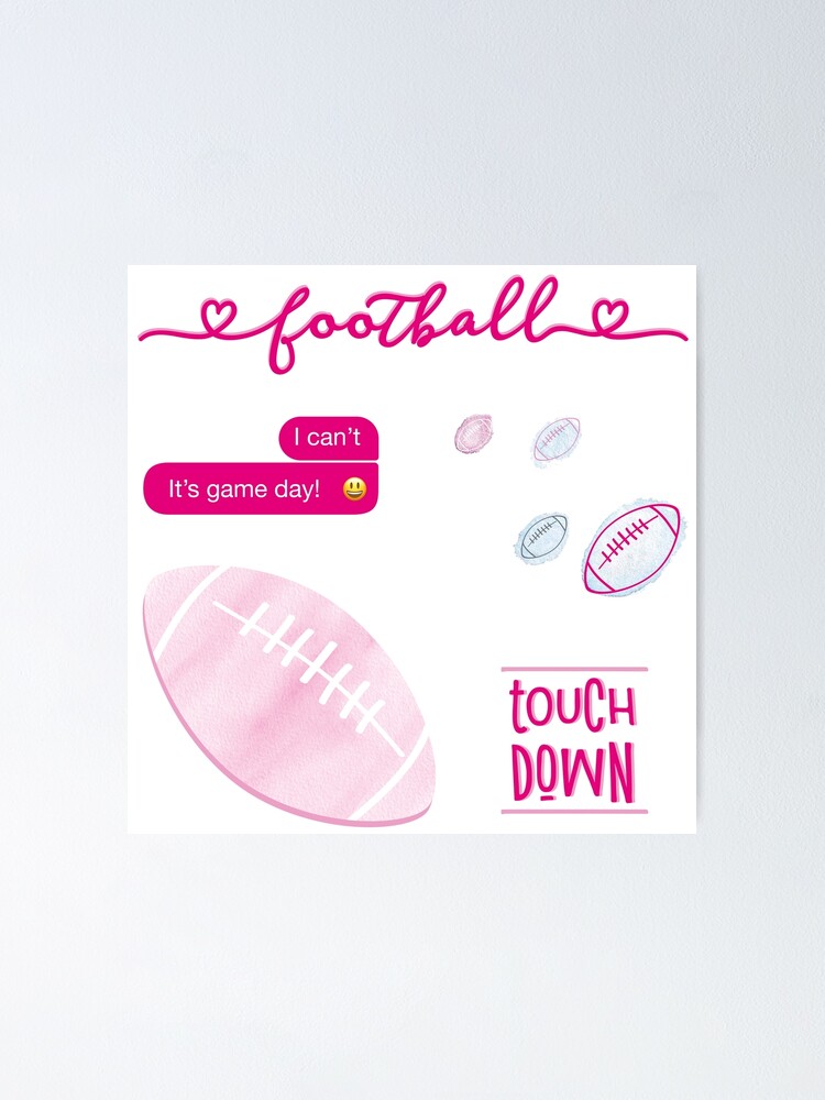 "Hot Pink Watercolor Football Sticker Pack" Poster by The-Goods | Redbubble