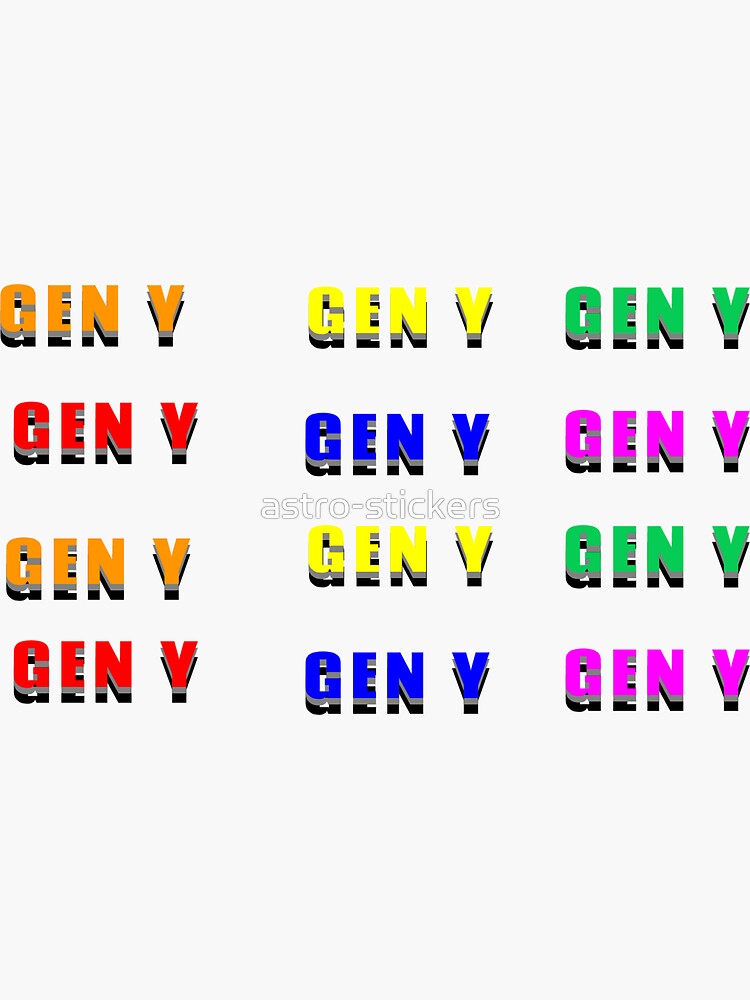 "Gen Y sticker pack" Sticker for Sale by astro-stickers | Redbubble