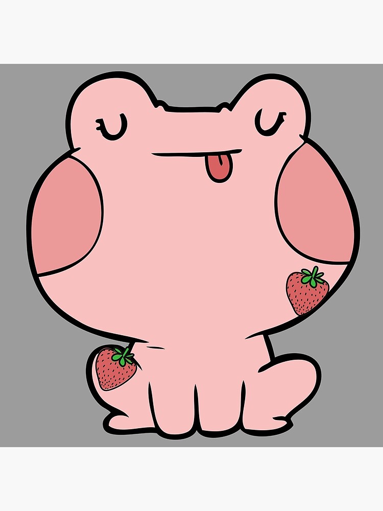 "Strawberry Frog - Cute Pink Frog" Poster by m95sim | Redbubble