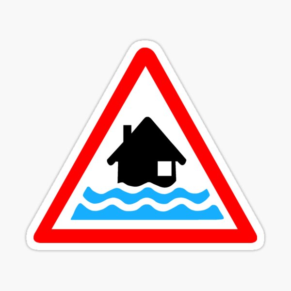 "Flooding Warning" Sticker for Sale by sweetsixty | Redbubble