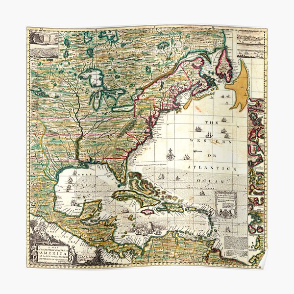 "America Map 1773" Poster for Sale by VintageLevel | Redbubble