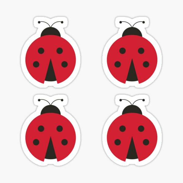 "Red lady bug (pack of 4)" Sticker for Sale by abhishekarts | Redbubble