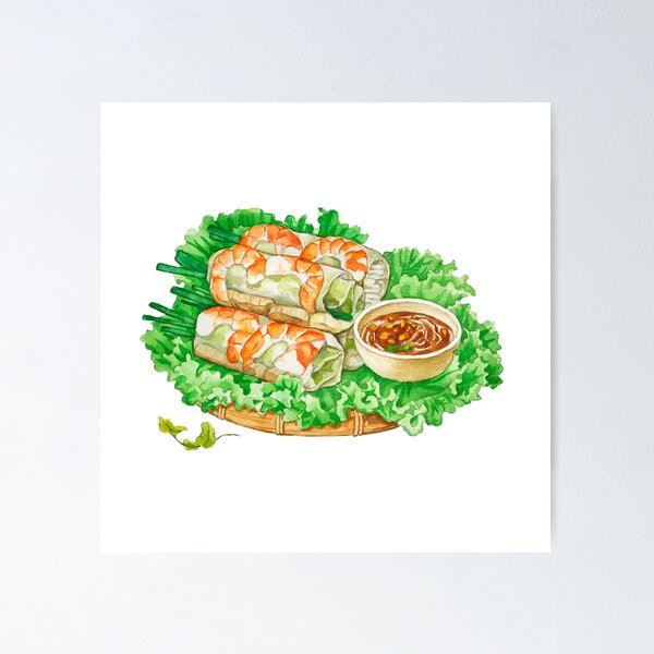 "Vietnamese wrap roll" Poster for Sale by ngoctien | Redbubble