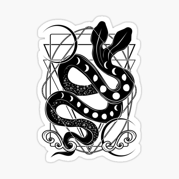 "Moon Serpent" Sticker for Sale by VonKowen | Redbubble