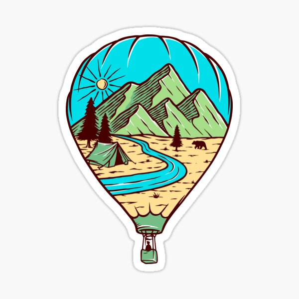 "air balloon travel" Sticker for Sale by teenlabel | Redbubble