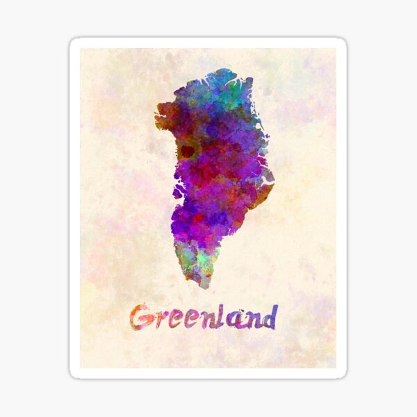 "Greenland watercolor map" Sticker by paulrommer | Redbubble