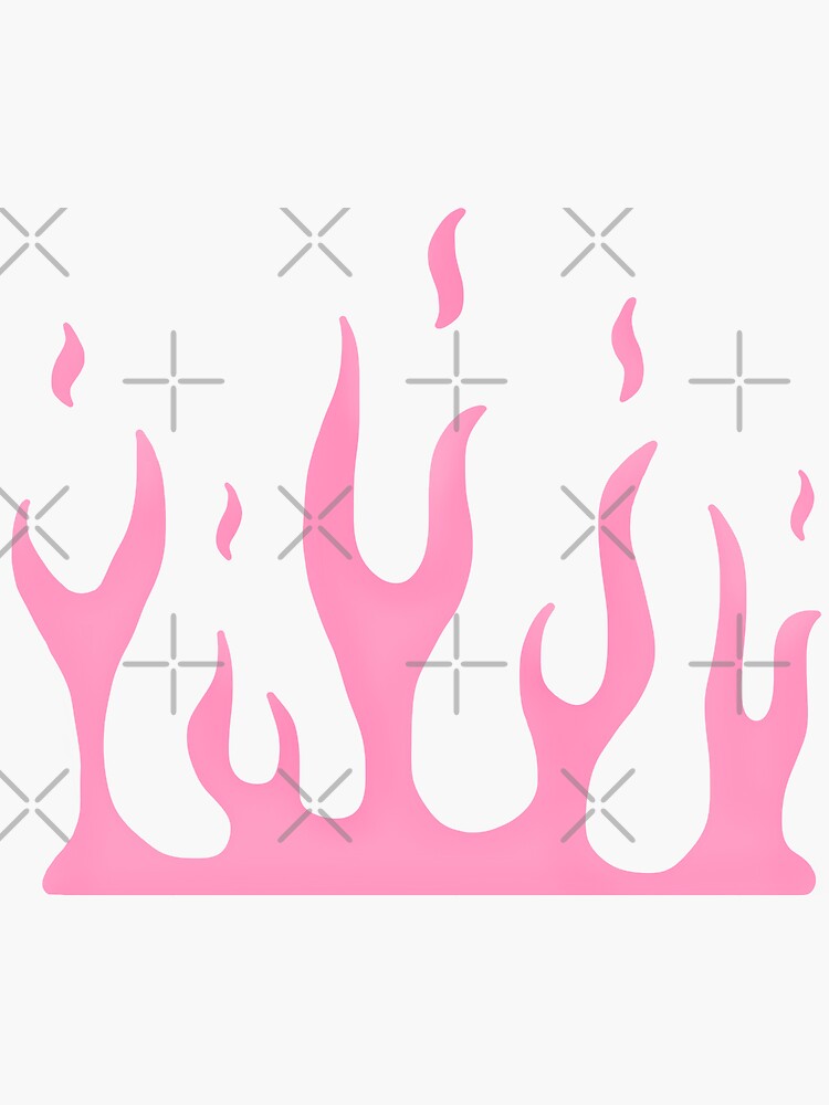 "Pink flames wallpaper" Sticker by Pastel-PaletteD | Redbubble