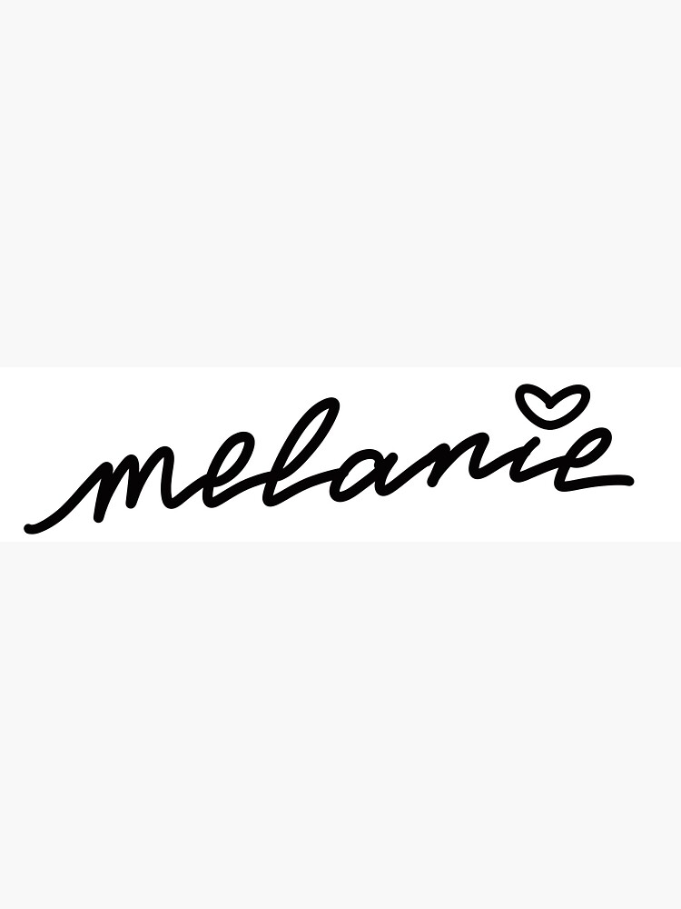 "MELANIE - cursive " Sticker by raean-ne | Redbubble