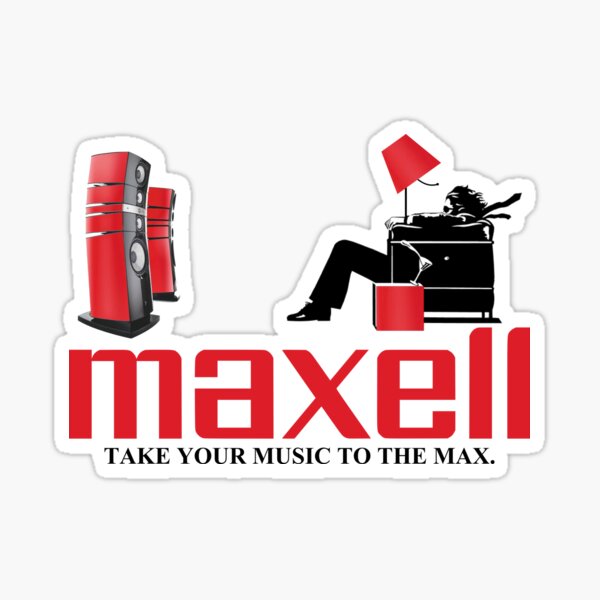 "Retro 1980s Maxell Cassette Tape Blown Away Guy" Sticker for Sale by ...