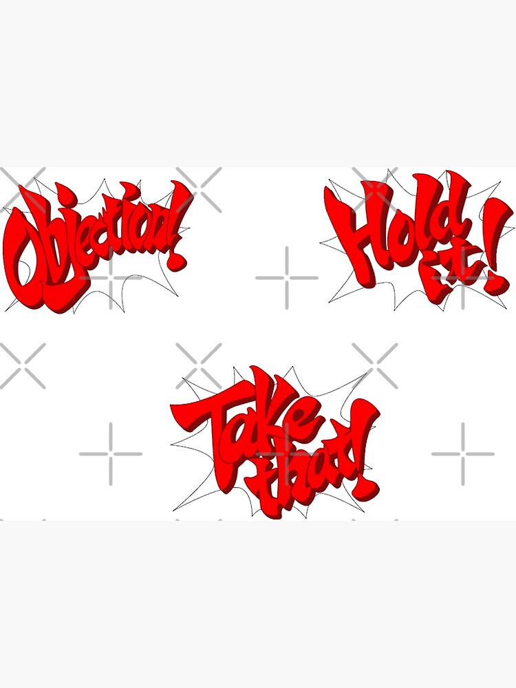 "Ace Attorney - Objection! Hold it! Take That! Set" Poster for Sale by ...