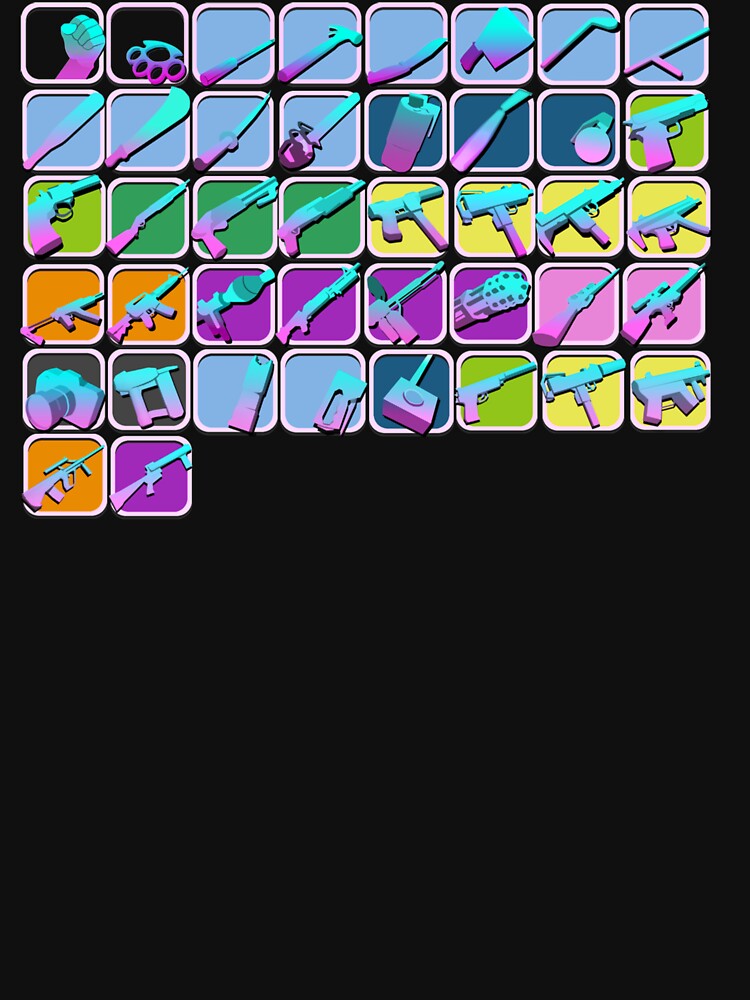 "GTA Vice City weapon icons" T-shirt for Sale by Karibubble | Redbubble ...
