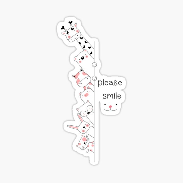 "Smile please" Sticker for Sale by AttireCafe | Redbubble